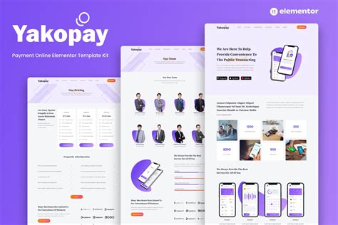 Yakopay Online Payment App Elementor Template Kit