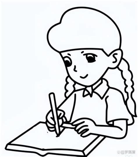 做作业的小女孩怎么画简笔画（汇总10张） 简笔画图片大全