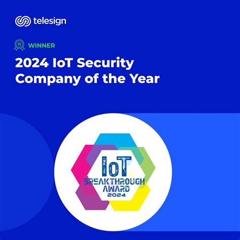 Telesign Was Selected As The Winner Of The 2024 Iot Security Company Of The Year” Award From