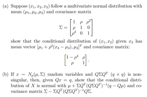 Solved A Suppose 21 22 23 Follow A Multivariate Normal
