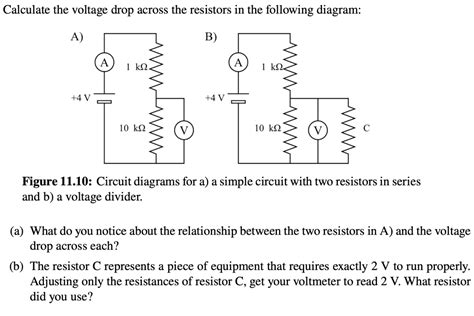 solved calculate the voltage drop across the resistors in