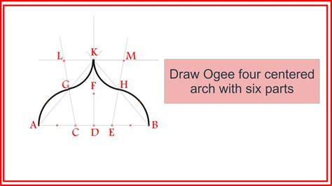Draw Ogee Four Centered Arch With Six Parts Youtube