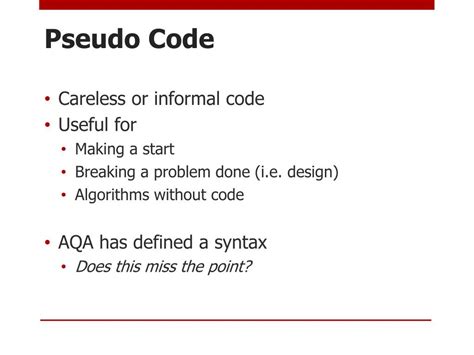 ppt programming for gcse topic 8 2 pseudo code and flowcharts