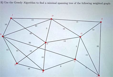 solved 5 use the greedy algorithm to find minimal spanning tree of the following weighted graph