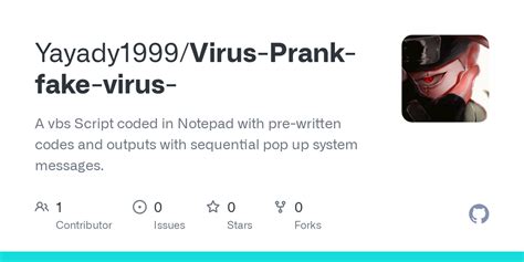 GitHub Yayady Virus Prank Fake Virus A Vbs Script Coded In Notepad With Pre Written