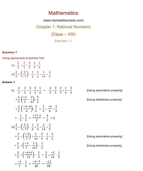 Ncert Solutions For Class 8 Mathematics Chapter 1 Rational Numbers