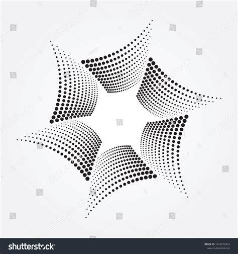 Concentric Halftone Pattern Dotted Abstract Background Stock Vector