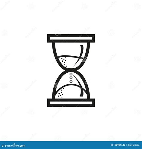 Black And White Simple Outline Vector Hourglass Icon Stock Vector