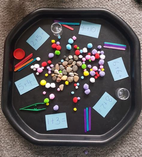 Quick Maths Set Up Combining Fine Motor Skills And Addition Tuff Tray Eyfs Fine Motor Skills