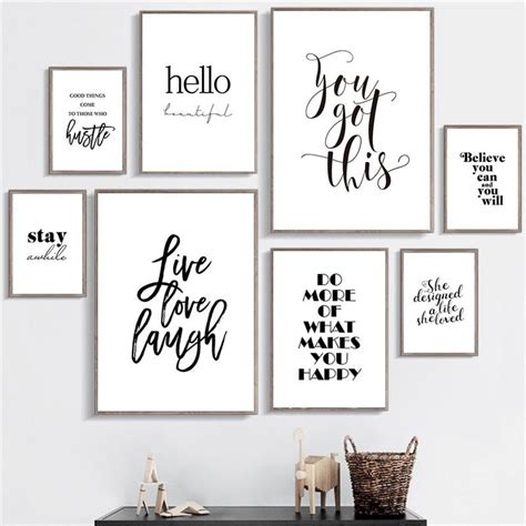 Living Room Modern Modern House Love Laugh Quotes Word Wall Art