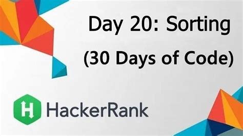 Hackerrank Day 20 Sorting Java Solution Youtube