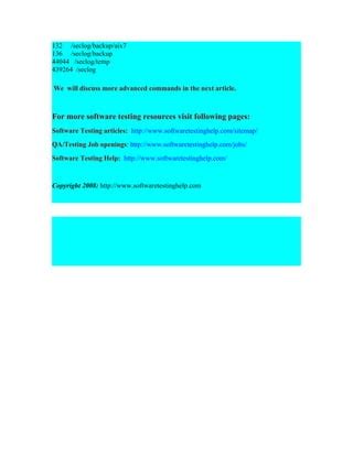 Unix Basics For Testers DOC