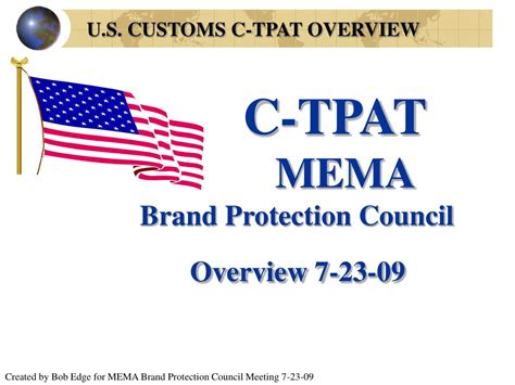 PPT U S CUSTOMS C TPAT OVERVIEW PowerPoint Presentation Free