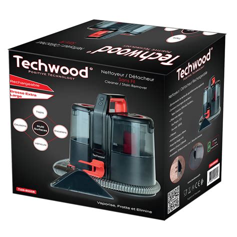 Nettoyeur Détacheur Sans Fil Noir Techwood Aspitan8005rtech