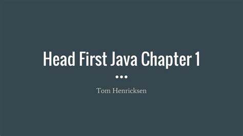 Head First Java Chapter 1 Pdf