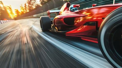 High Speed Racing Car Motion In Racetrack Premium Ai Generated Image