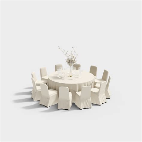 山庄现代婚礼桌椅3d模型下载 婚庆餐桌3d模型下载 免费3dmax模型库 酷家乐