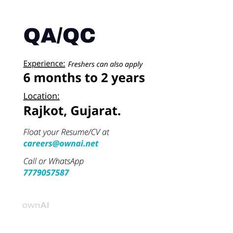 Ownai Hr On Linkedin Hiring Qa Qc Qaqc Job Opening