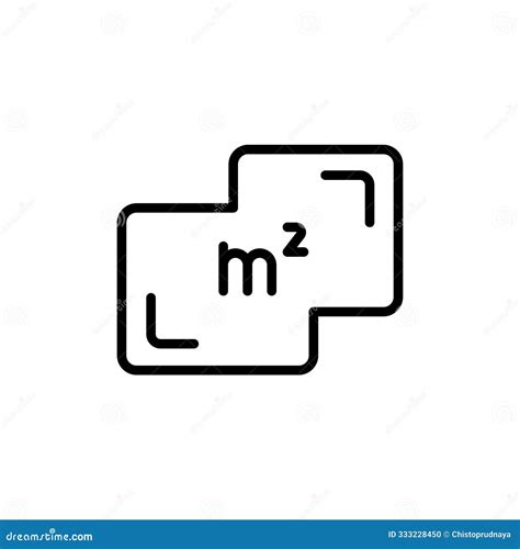 Square Meter Icon M2 Line Sign Flat Area In Square Meters Measuring House Area Icon Place