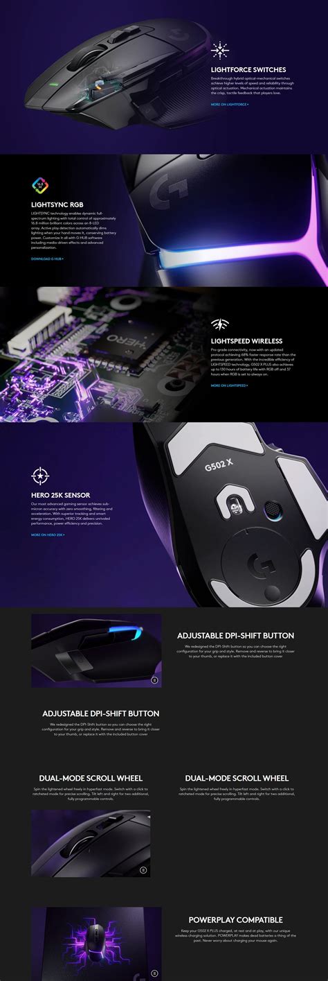 Игровая мышь беспроводная Logitech G G502 X Plus Logitech G502 PLUS ...