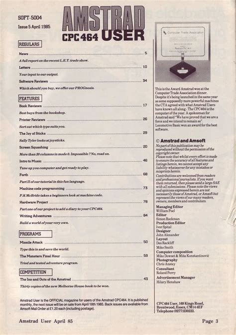 Amstrad Computer User April 1985
