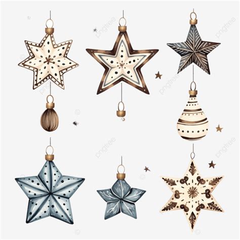 다이버 세트 스타 장식 메리 크리스마스 손으로 그린 Sryle 손으로 그린 Png 일러스트 및 이미지 에 대한 무료 다운로드 Pngtree