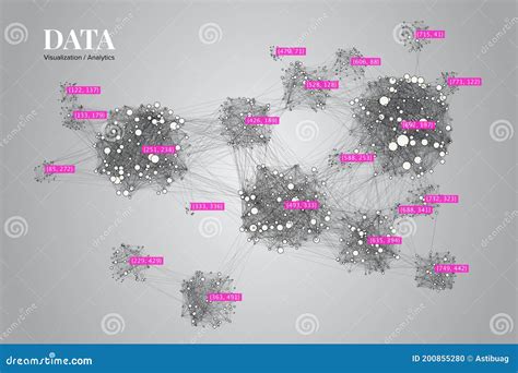 Cluster Analysis Distributed Network Connected Graph Nodes Of Users Social Media Network