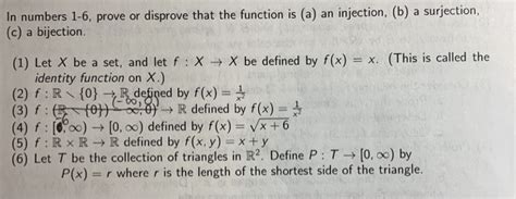 solved in numbers 1 6 prove or disprove that the function