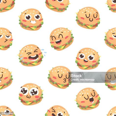 패스트 푸드 이모티콘의 만화 그리기 세트입니다 손으로 그린 감정적 인 식사 실제 벡터 일러스트 미국 요리 크리에이티브 잉크 아트