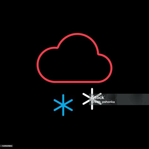 Awan Dengan Ikon Vektor Salju Tanda Cuaca Ilustrasi Stok Unduh Gambar Sekarang Alam Awan