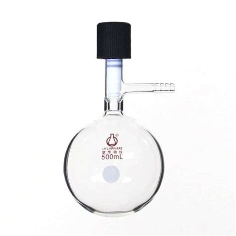 Schlenk Round Flask With High Vacuum Valve And Hose Connector Capacity 10 To 2 000 Ml Labxsci