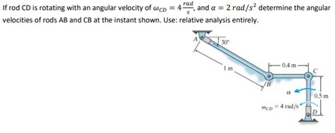 Solved Rad If Rod Cd Is Rotating With An Angular Velocity Of