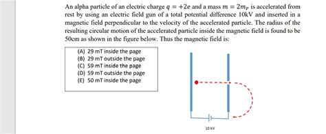 Solved An Alpha Particle Of An Electric Charge Q E And A Chegg