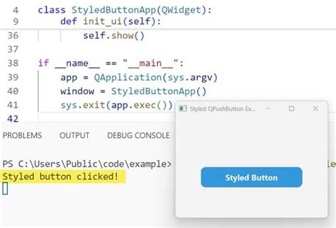 How To Create Qpushbutton Widget In Pyqt6