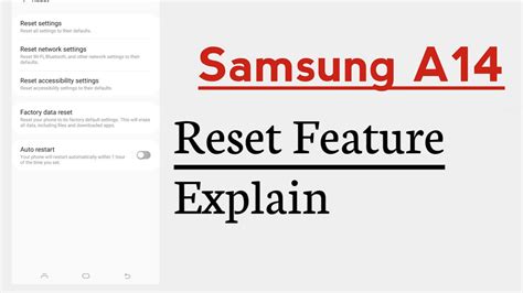 Samsung A Reset Features Explain Youtube
