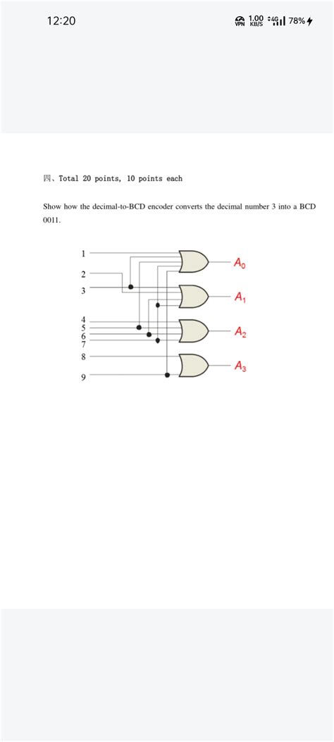 Solved Show How The Decimal To Bcd Encoder Converts The