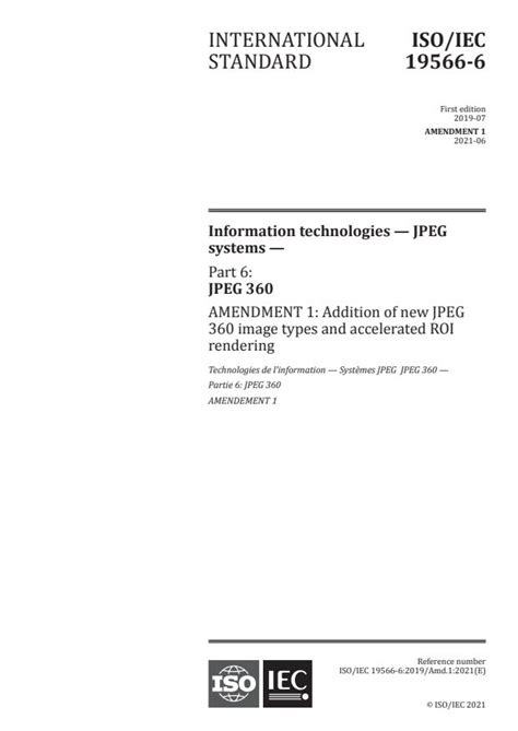 ISO IEC 19566 6 2019 Amd 1 2021 Information Technologies JPEG Systems Part 6 JPEG 360