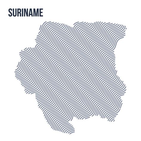 Vector Abstract Wave Map Of Suriname Isolated On A White Background Stock Illustration
