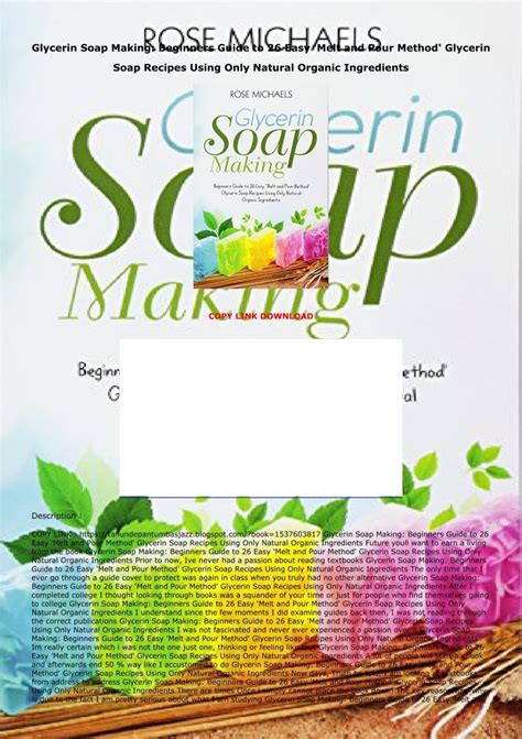 Download [pdf] Glycerin Soap Making Beginners Guide To 26 Easy Melt
