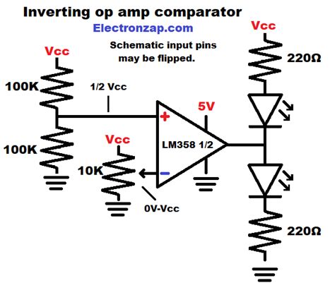 Brief inverting op comparator circuit LM Electrónica