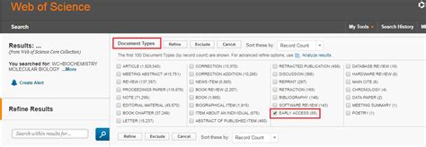 Web Of Science Core Collection Early Access Articles