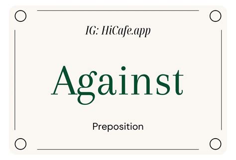 English Preposition Against With Examples Hicafe