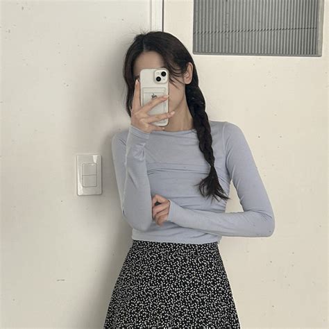 리얼코코 여름긴팔티 르무아 셔링 레이어드 탑 티셔츠 세트 5 Color 뷔스티에발레코어