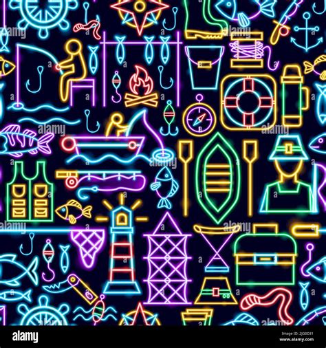 Fishing Seamless Pattern Stock Vector Image And Art Alamy