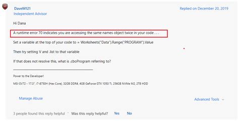 I Got An Run Time Error 70 Permission Denied In My Vba Code Microsoft Qanda