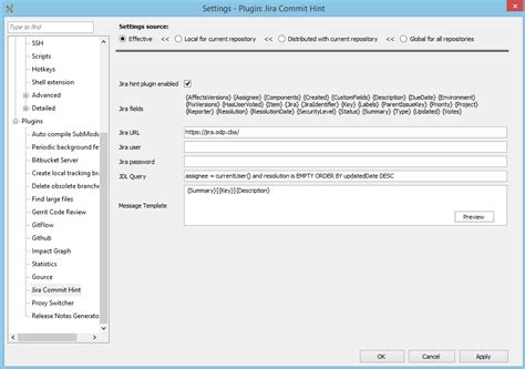 Jira Commit Hint Plugin Settings Missing Issue 4446 Gitextensions