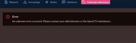 Bug When Creating An External Reference · Issue 2729 · Opencti Platform Opencti · Github