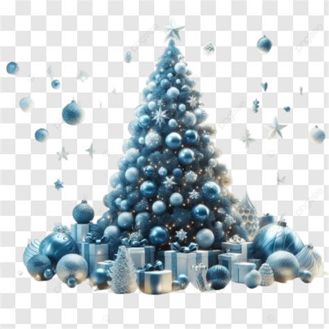 은색과 파란색 장식품으로 만든 크리스마스 트리 은색과 파란색 장식품으로 만든 크리스마스 트리 은색과 파란색 장식품으로 만든 나무 크리스마스 트리 장식품 Png 일러스트