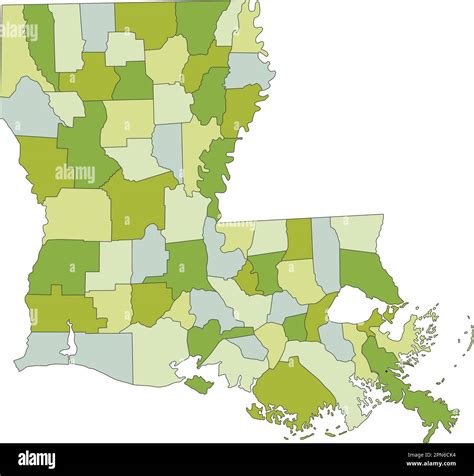 Highly Detailed Editable Political Map With Separated Layers Louisiana