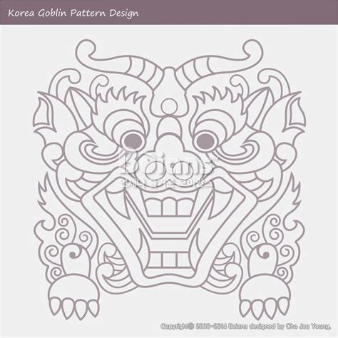 한국의 도깨비 문양 패턴디자인 한국 전통문양 패턴 디자인 시리즈 Bptd020261 New Launched Korea Goblin Pattern Design